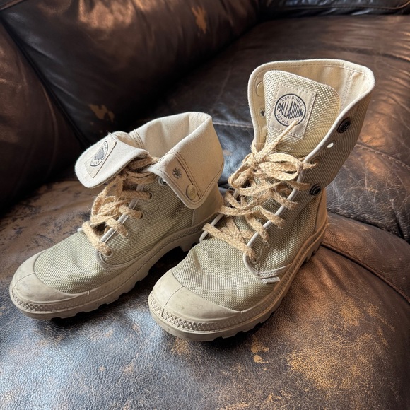Palladium | Shoes | Palladium Khaki Tan Canvas Hightop Boots | Poshmark